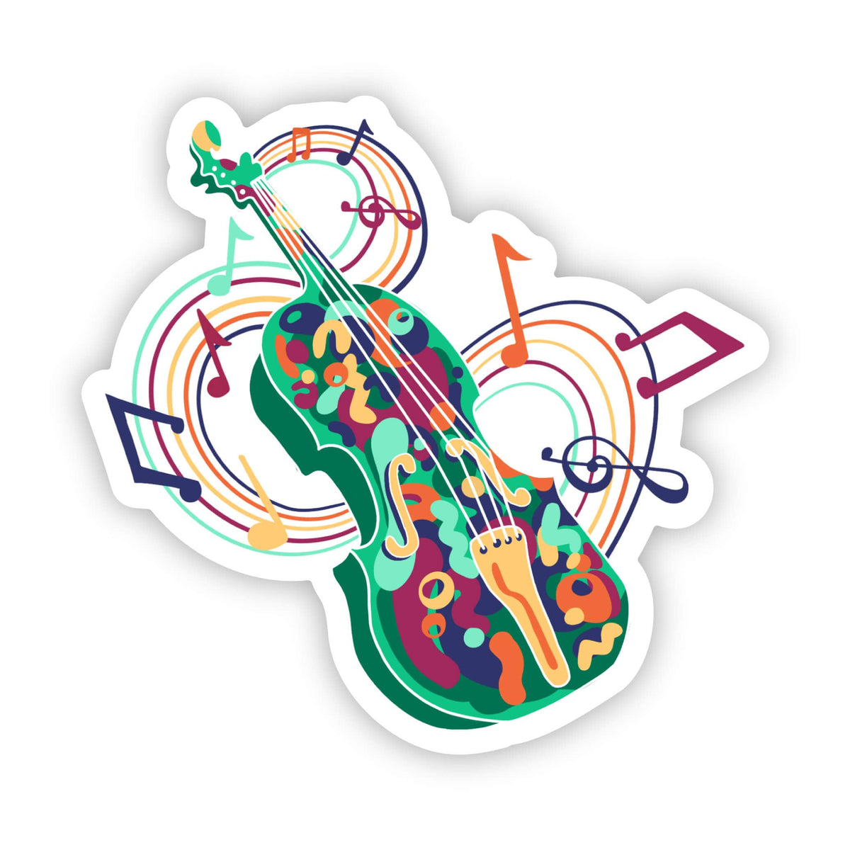 Colorful Violin Sticker – Big Moods