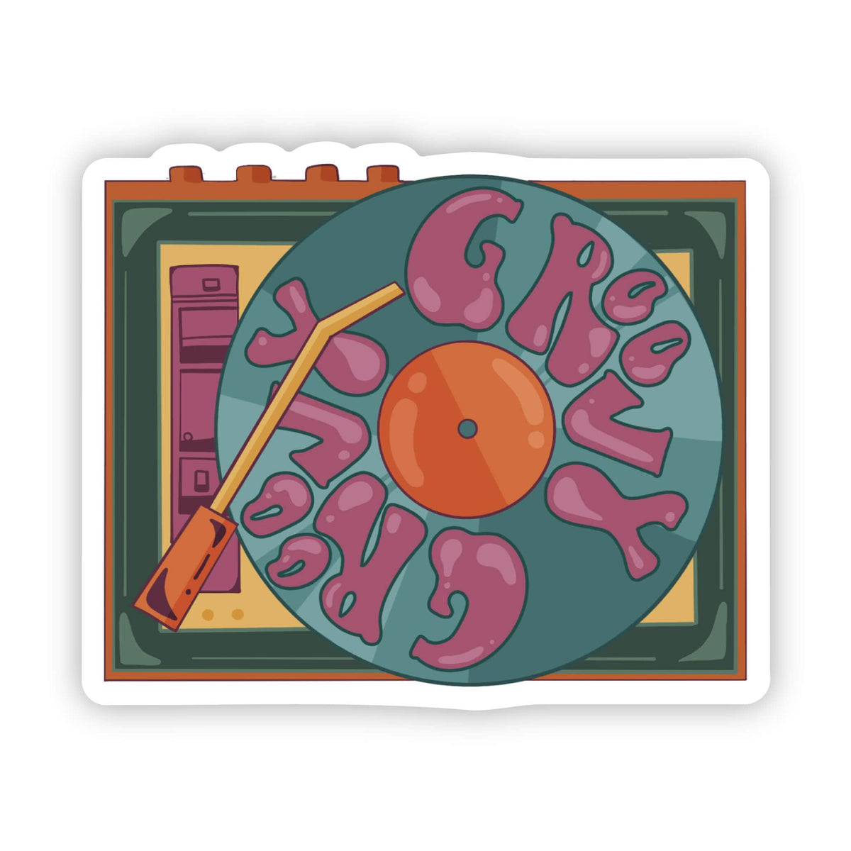 "Groovy" record music sticker – Big Moods