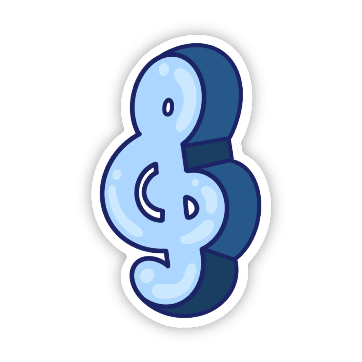Blue Treble Clef Sticker – Big Moods