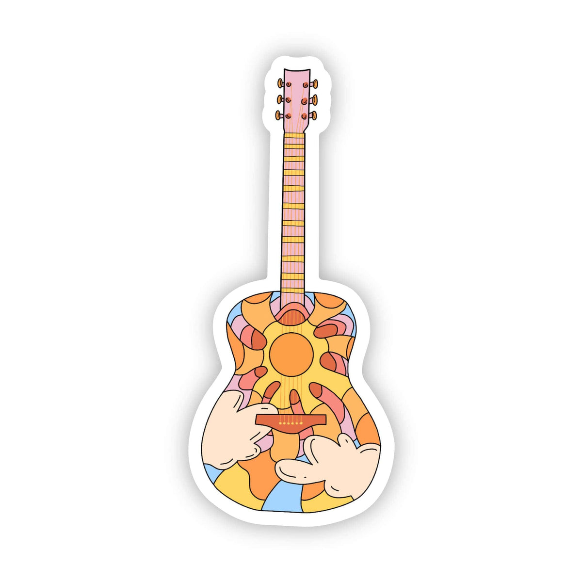Colorful Acoustic Guitar Sticker – Big Moods