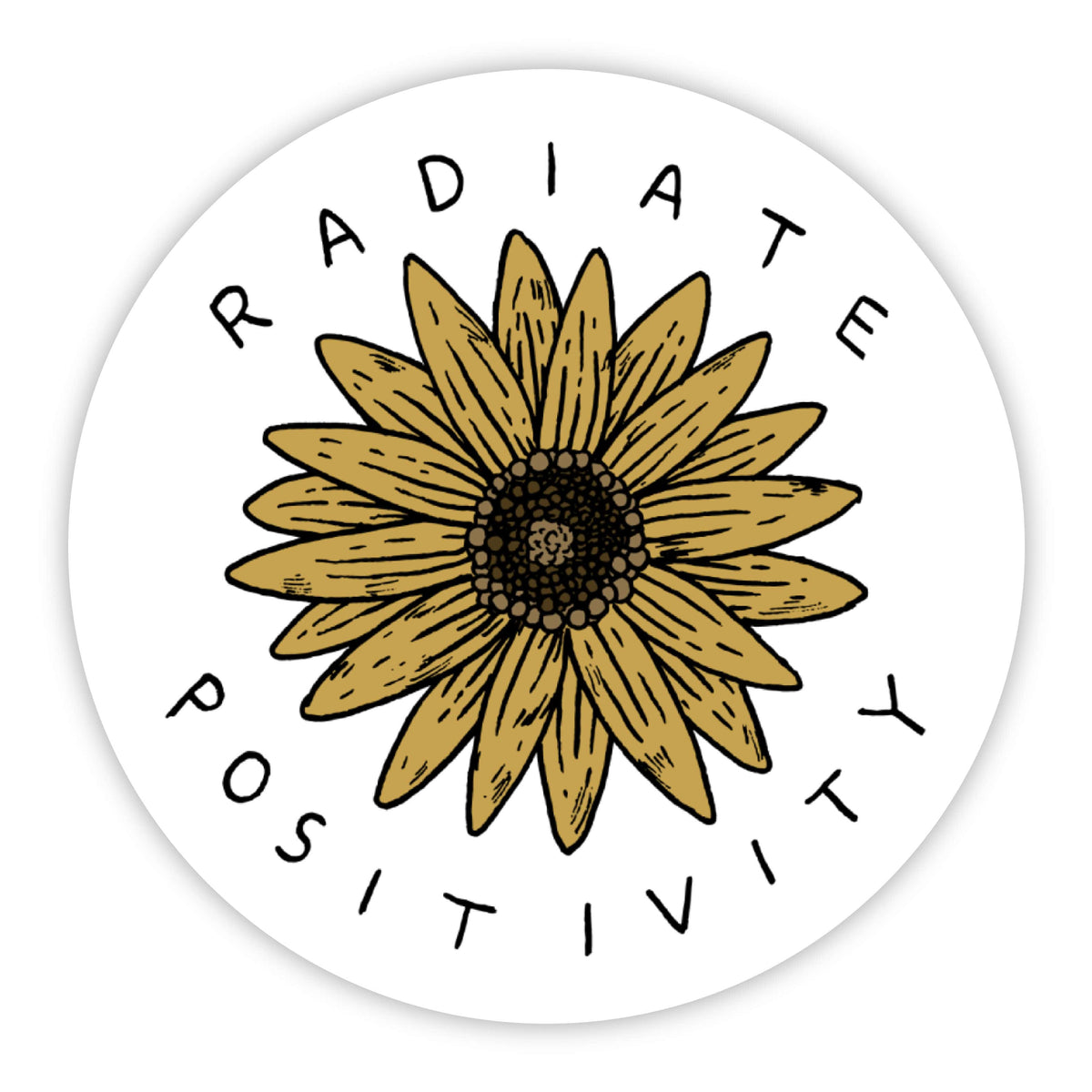 Radiate Positivity Sticker - Large Size 5" x 5" – Big Moods