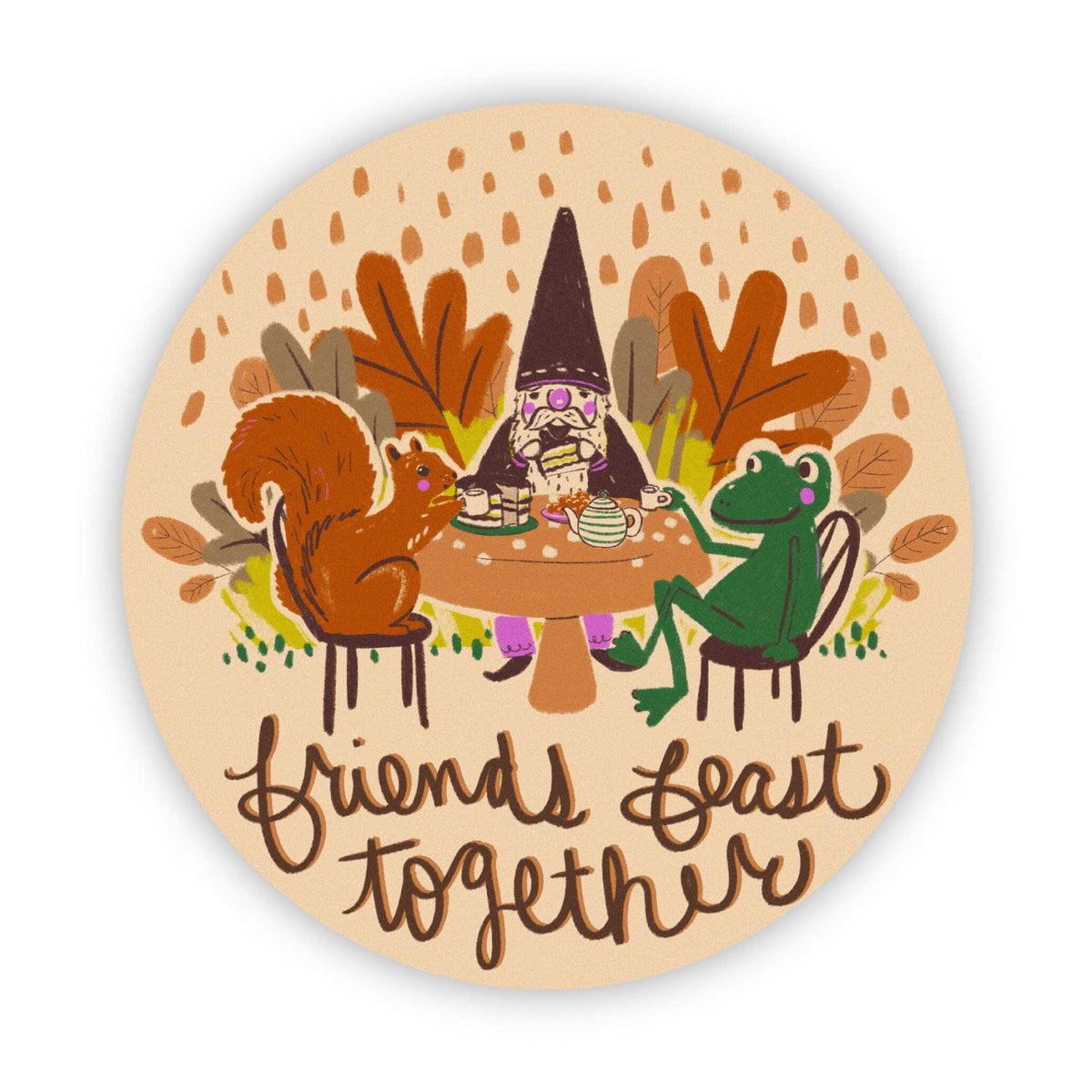 "Friends feast together" fall sticker – Big Moods