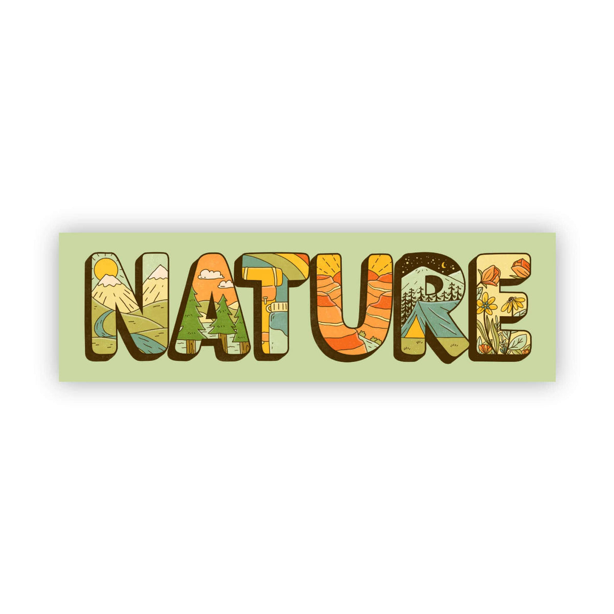 Nature Sticker - Large Size 10" x 3" – Big Moods