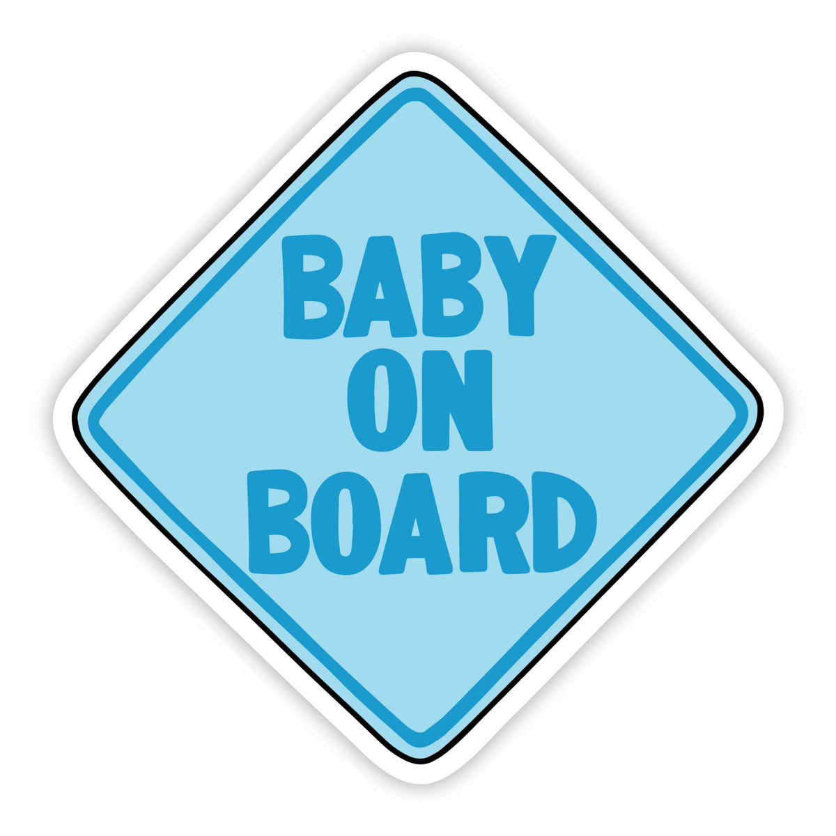 Baby On Board Blue - Large 5" x 5" Sticker – Big Moods