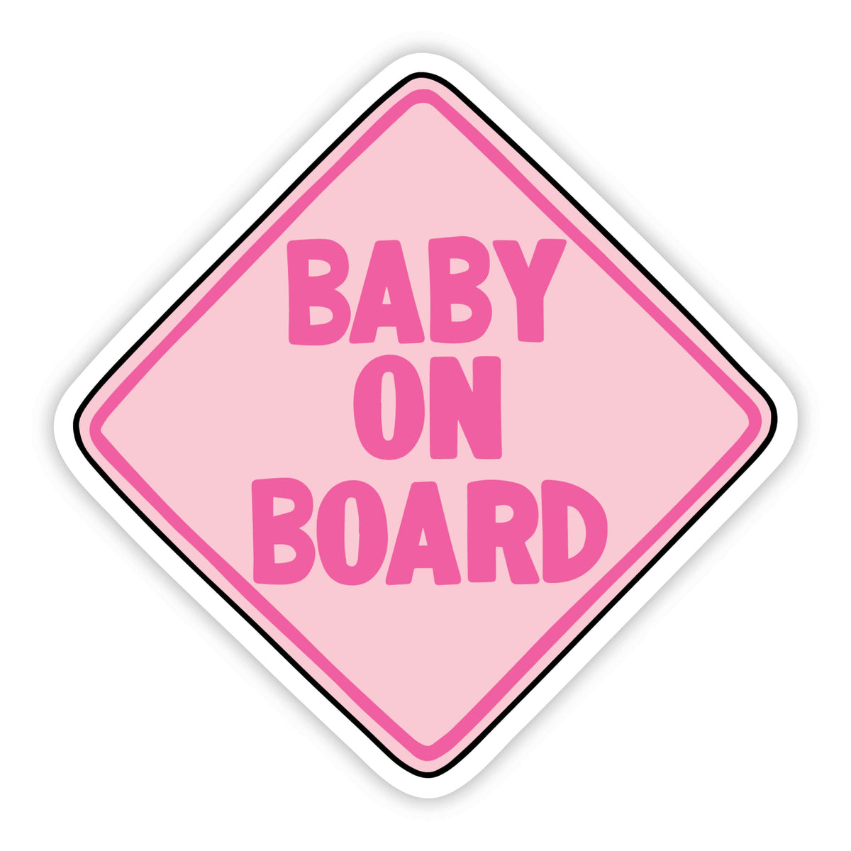 Baby On Board Pink - Large 5" x 5" Sticker – Big Moods