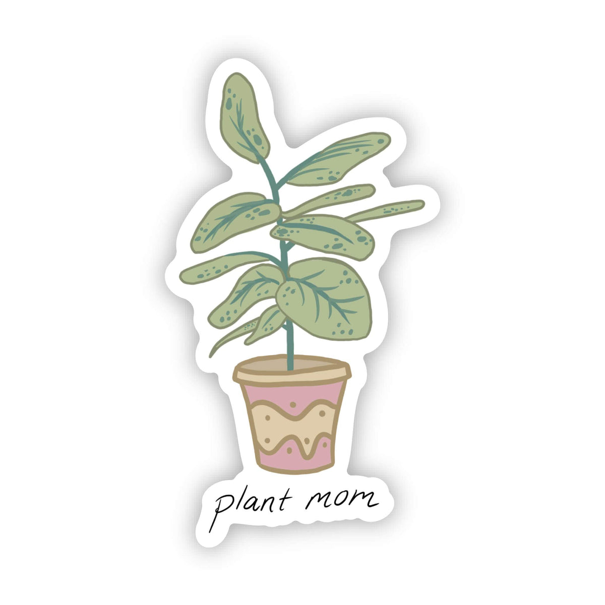 "Plant mom" potted plant sticker – Big Moods
