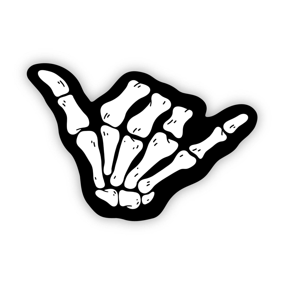 Shaka Skeleton Hand - Hang Loose Sticker – Big Moods