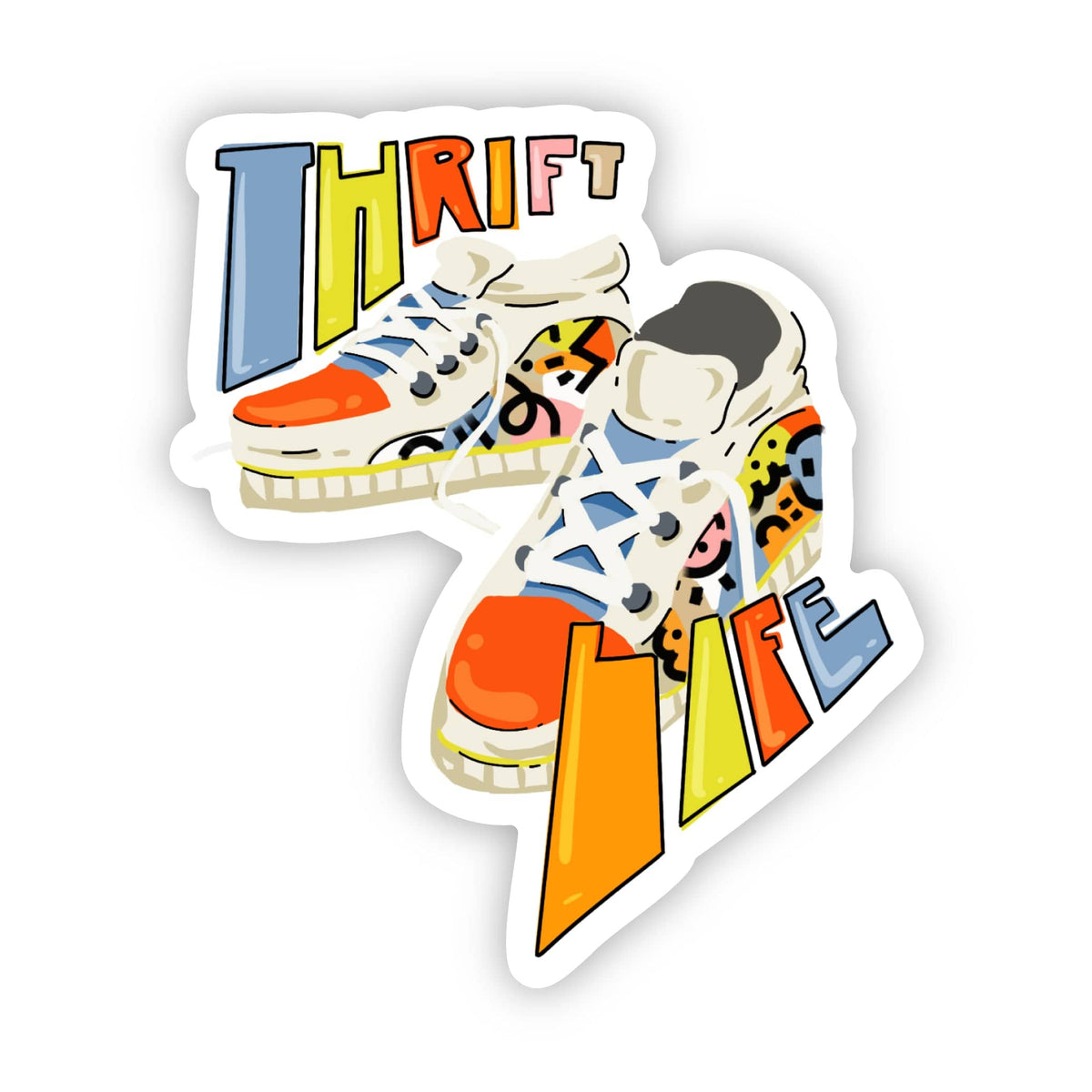 "Thrift Life" Sneakers Sticker – Big Moods