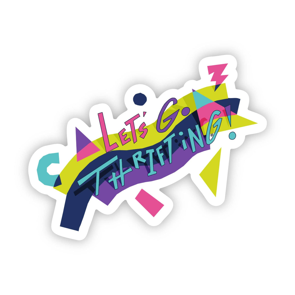 "Let's Go Thrifting" Retro Sticker – Big Moods