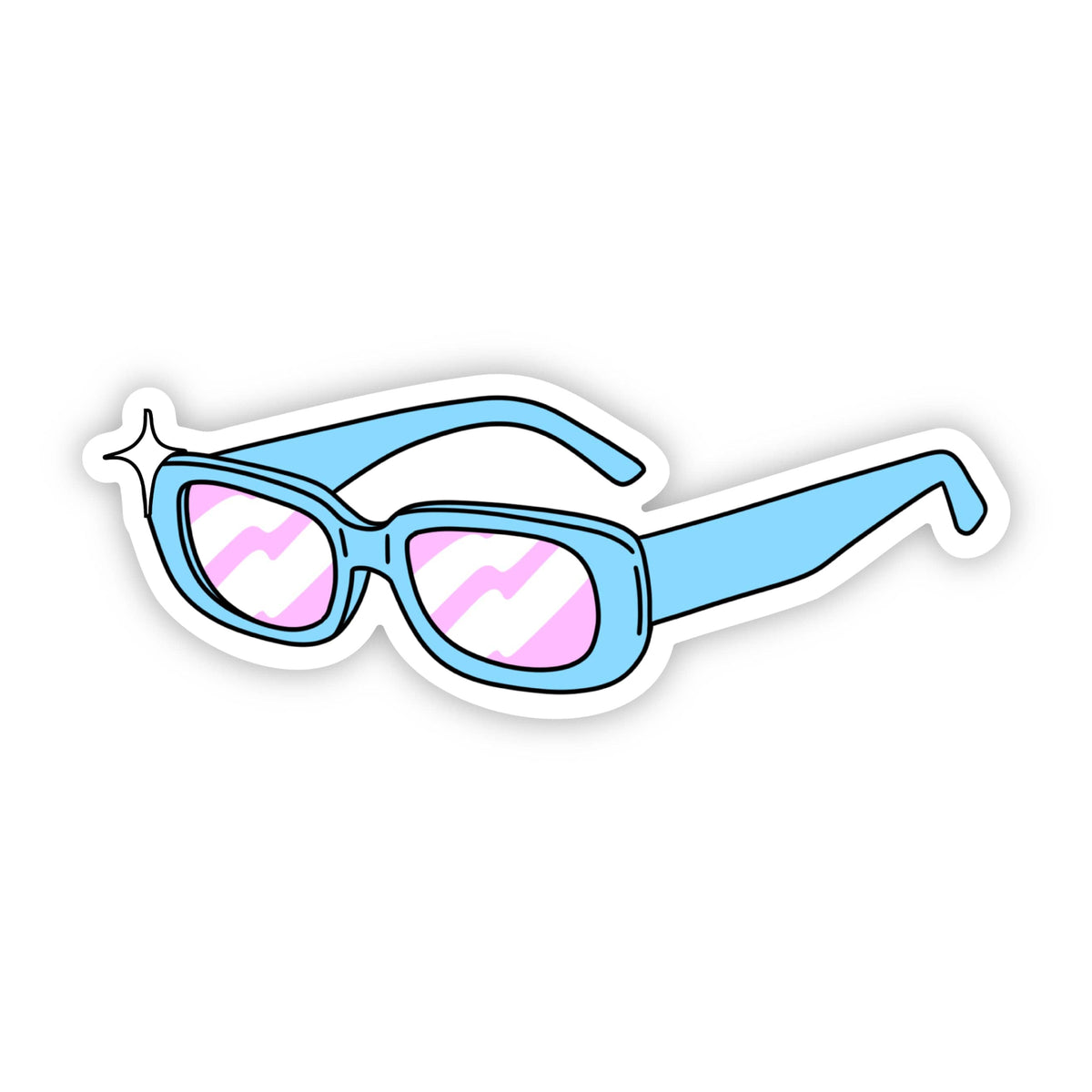 Trendy Retro Sunglasses Sticker (Light Blue) – Big Moods