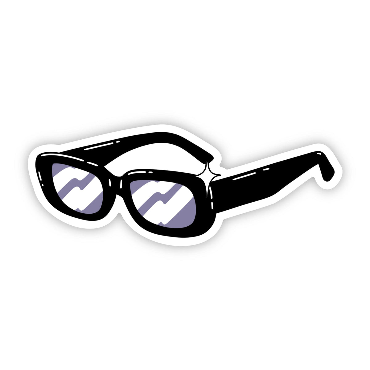 Trendy Retro Sunglasses Sticker (Black) – Big Moods