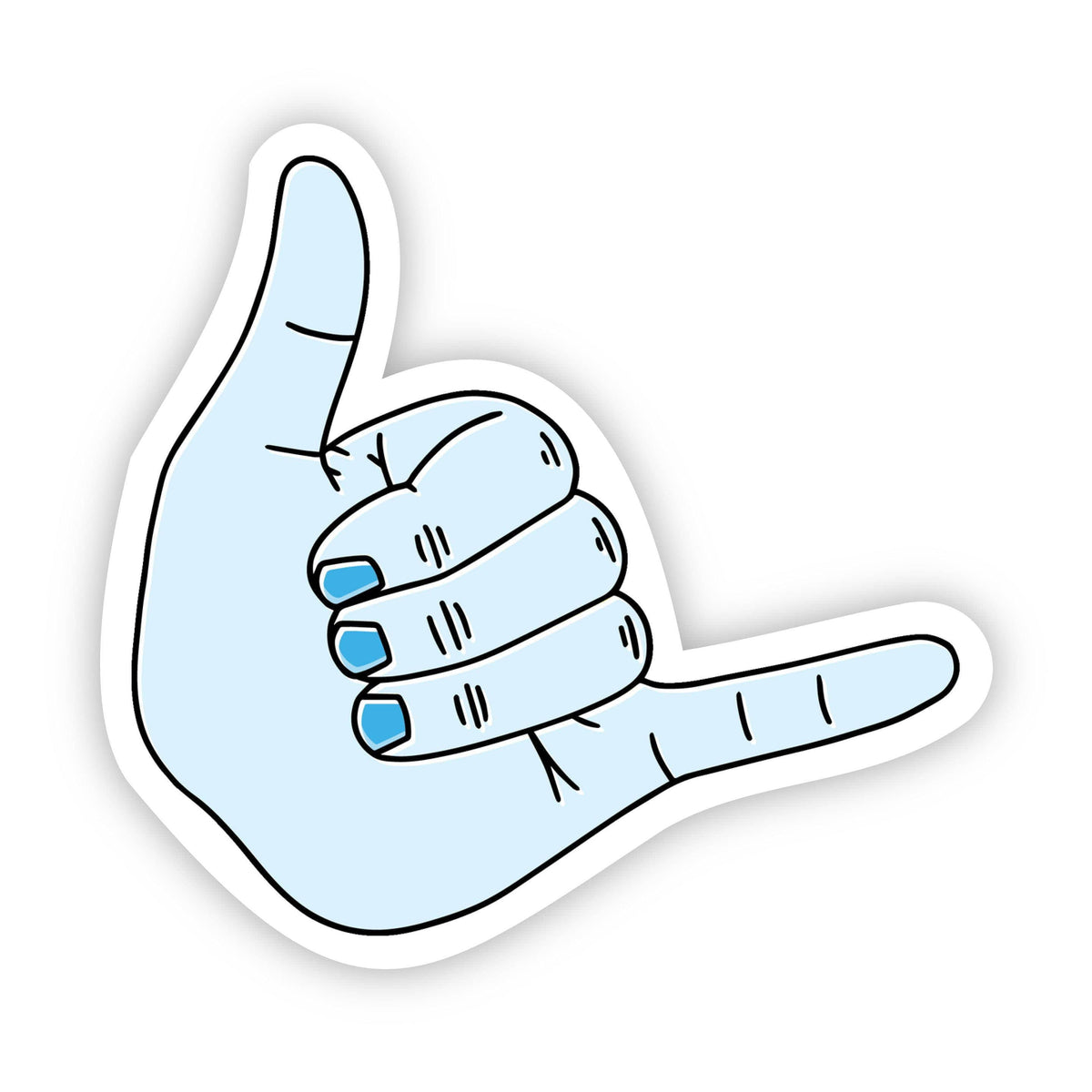 Shaka Light Blue Aesthetic Sticker - Hang Loose – Big Moods