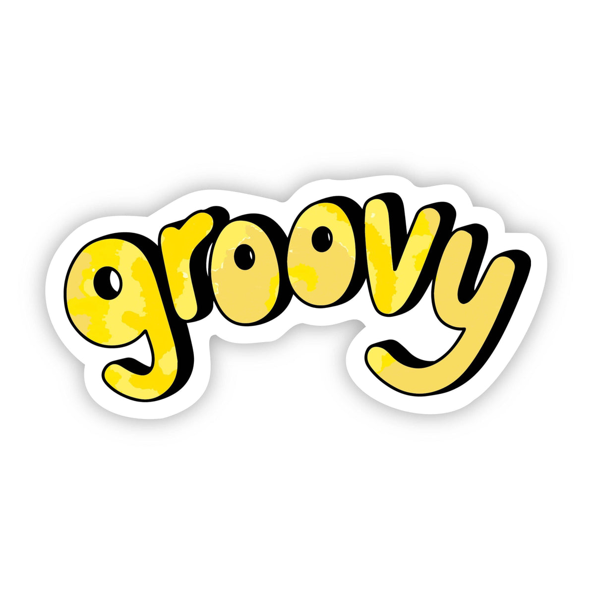 Groovy Yellow Aesthetic Sticker – Big Moods
