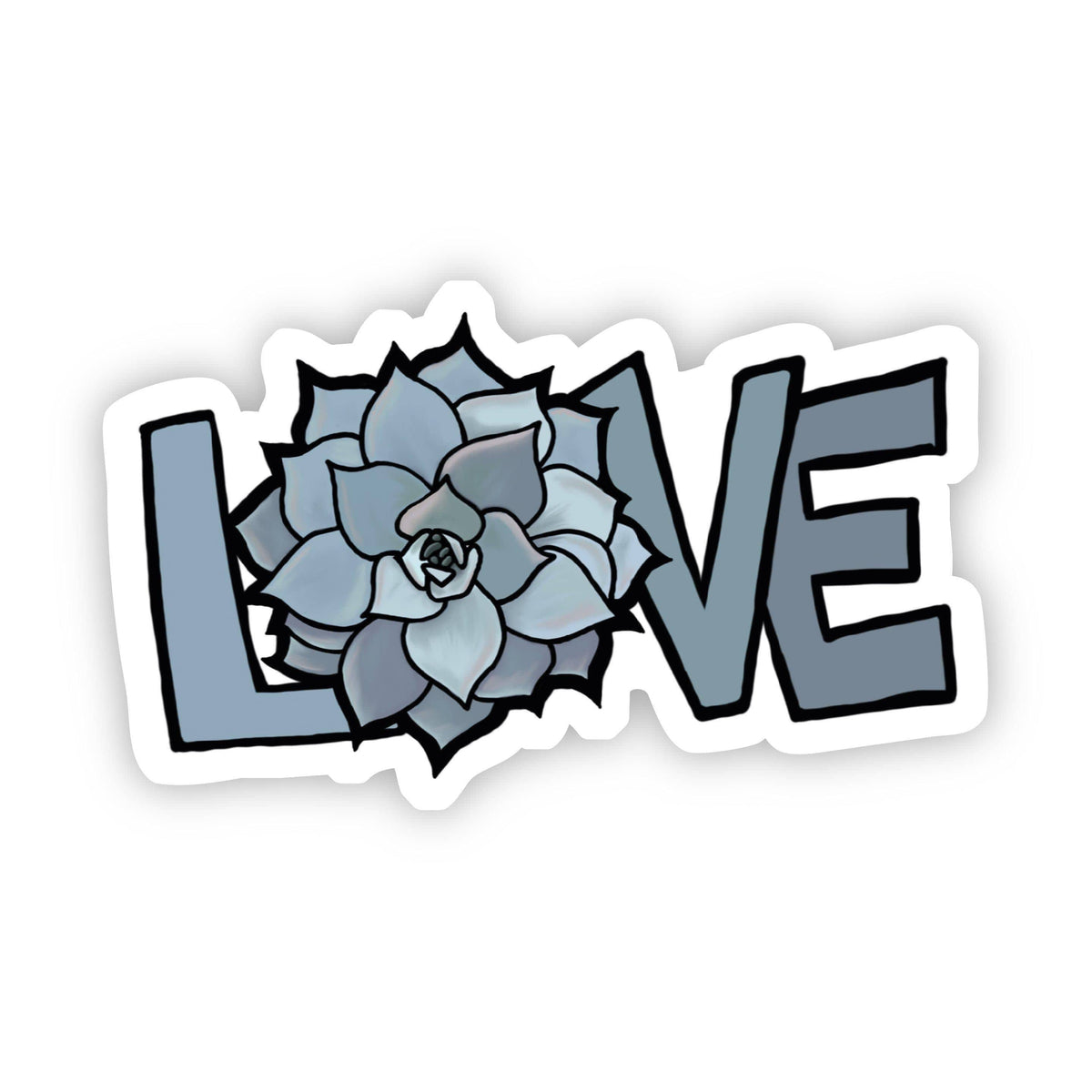 Love Gray Floral Sticker – Big Moods