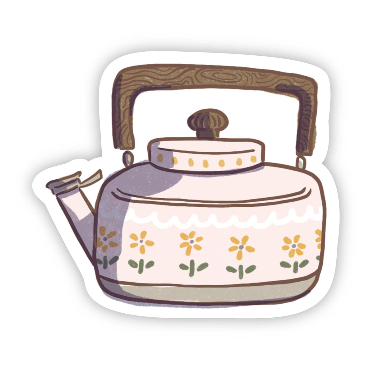 Tea Pot Floral Design Sticker – Big Moods