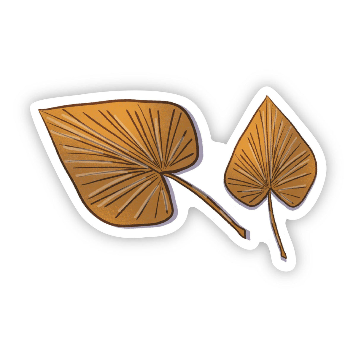 Two Brown Leaves Sticker – Big Moods