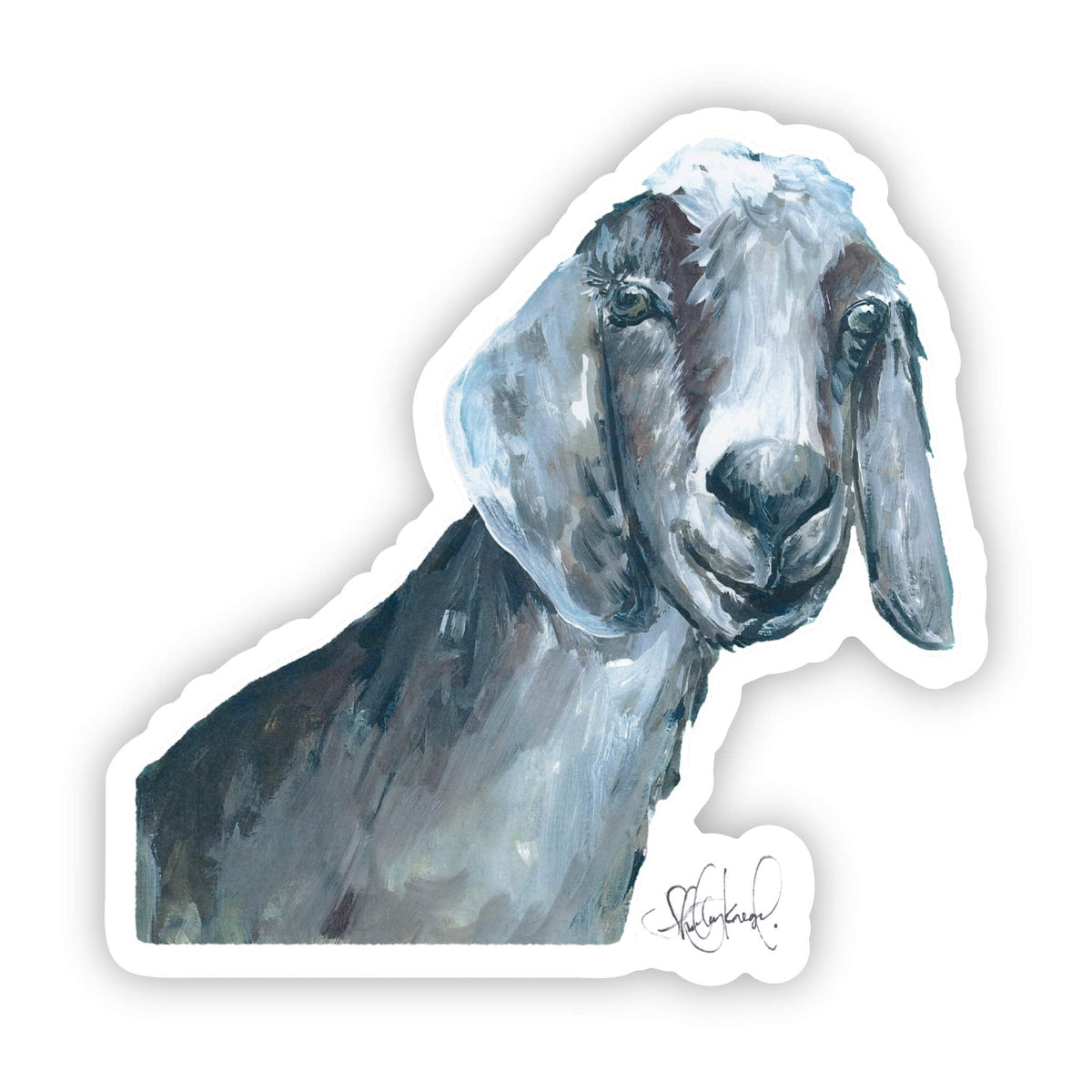 Goat watercolor sticker – Big Moods