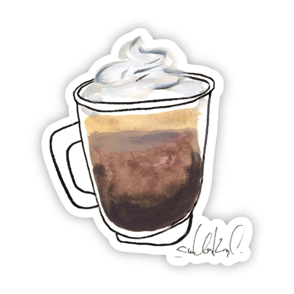 Coffee mocha watercolor sticker – Big Moods