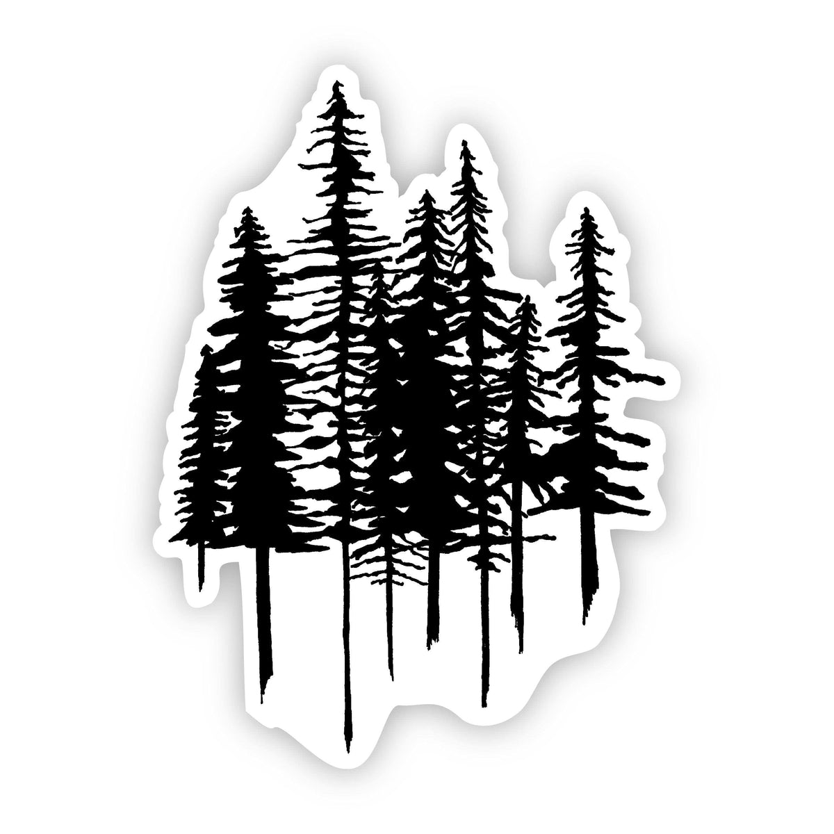 Trees Nature Sticker (Black and White) – Big Moods