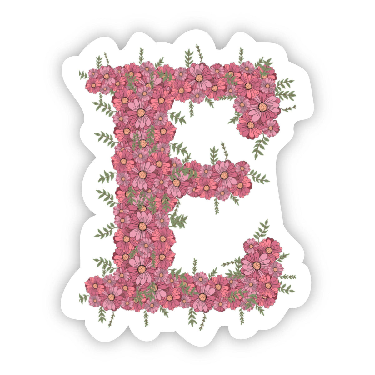 Floral "E" Letter Sticker – Big Moods