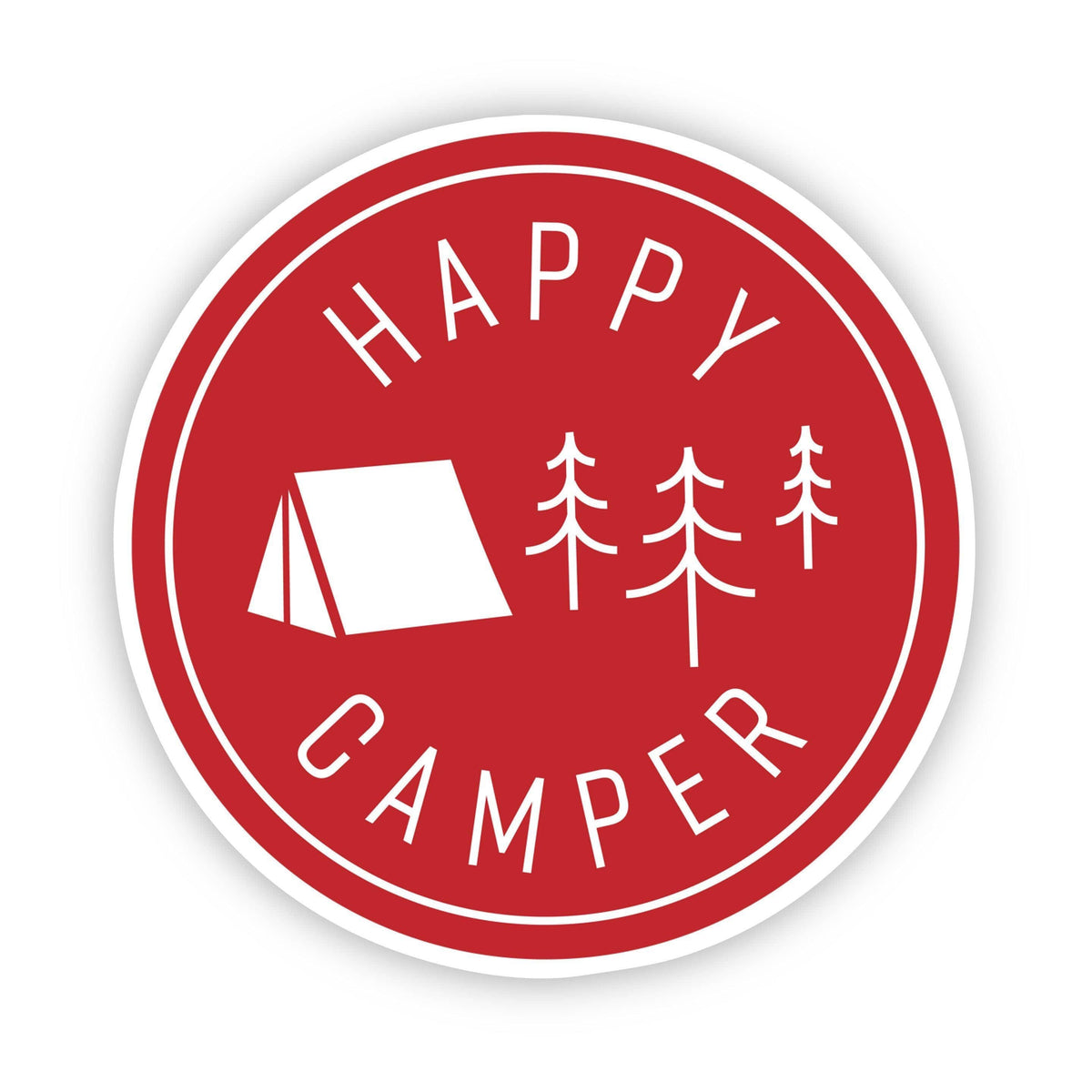 Happy Camper Red Tent Sticker – Big Moods