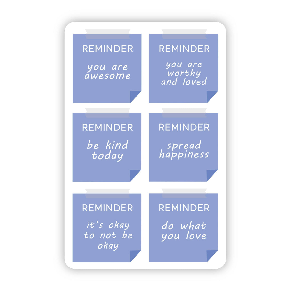 Positive Reminder Notes Blue Sticker – Big Moods