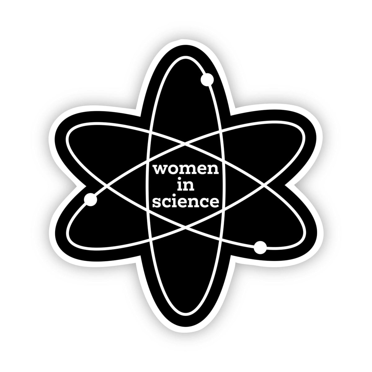 Women in Science Black Sticker – Big Moods