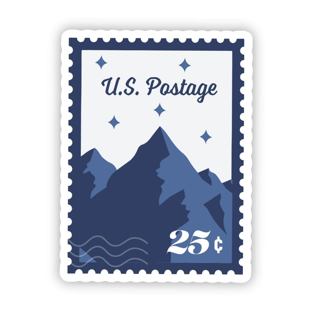 Blue Mountain US Postage Stamp Sticker – Big Moods