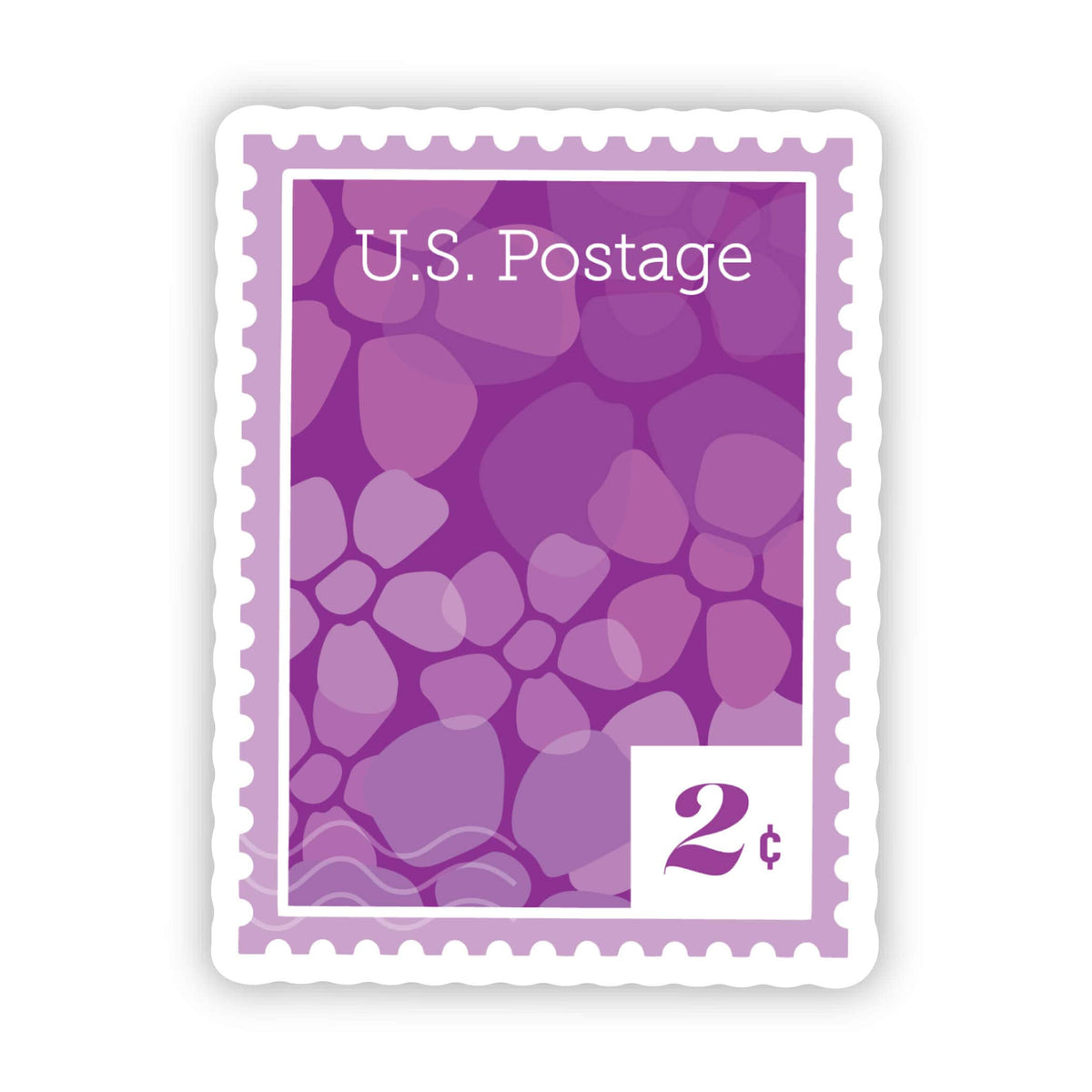 Retro Purple US Postage Stamp Sticker – Big Moods