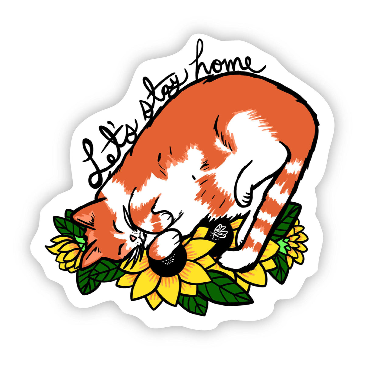 Let's Stay Home Cat Sticker – Big Moods