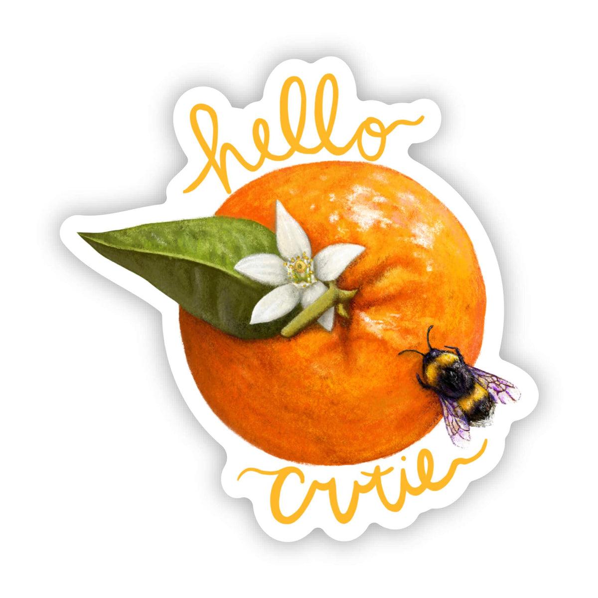 "Hello cutie" orange sticker – Big Moods