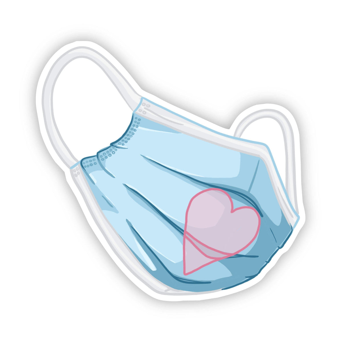 Medical Mask With Heart Sticker – Big Moods