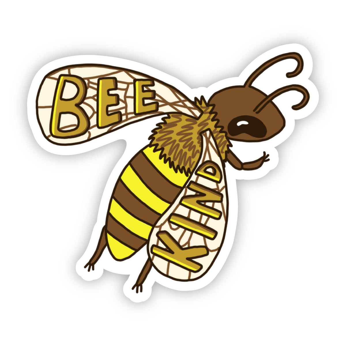 Bee Kind Yellow Bee Sticker – Big Moods