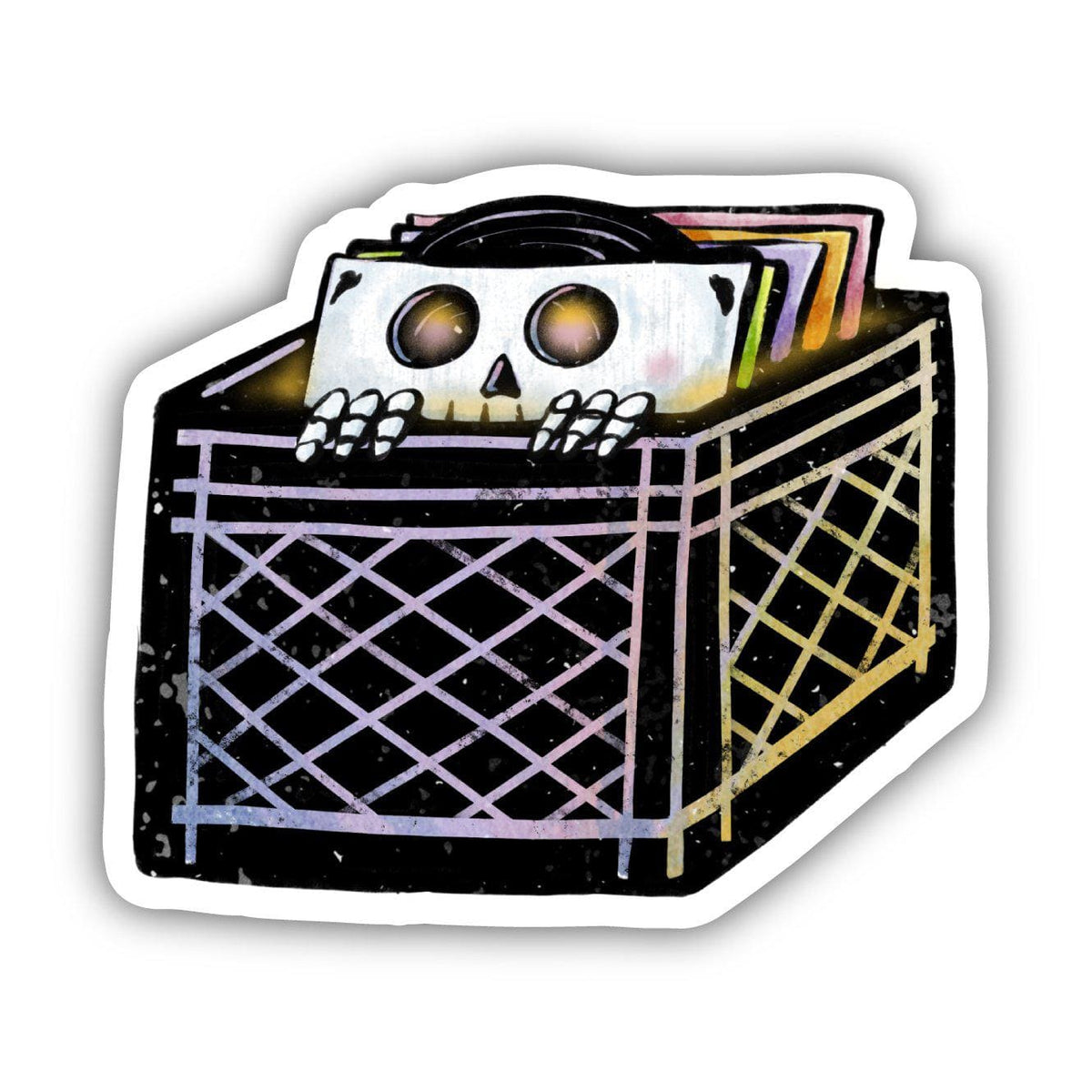 Skeleton Record Sticker – Big Moods
