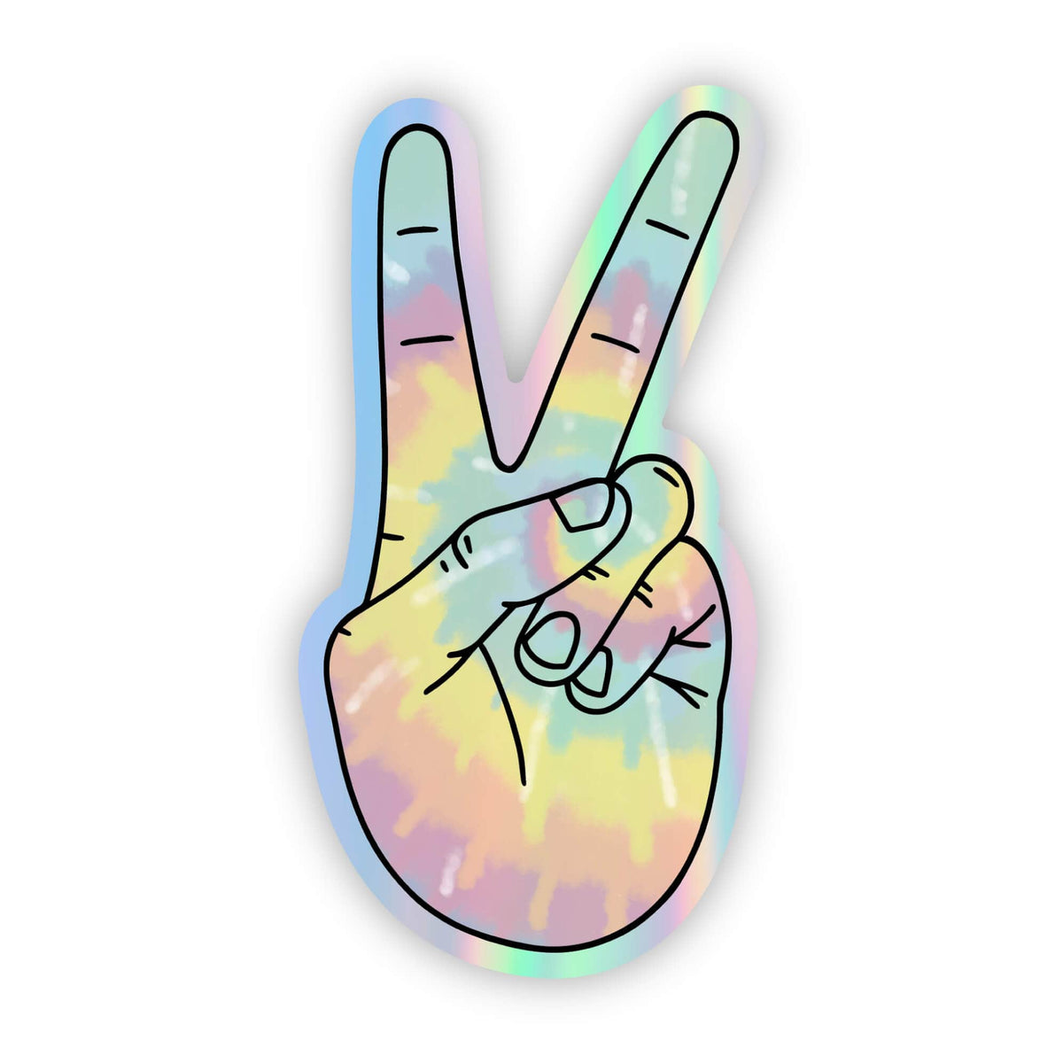 Holographic Peace Out Tie Dye Sticker – Big Moods