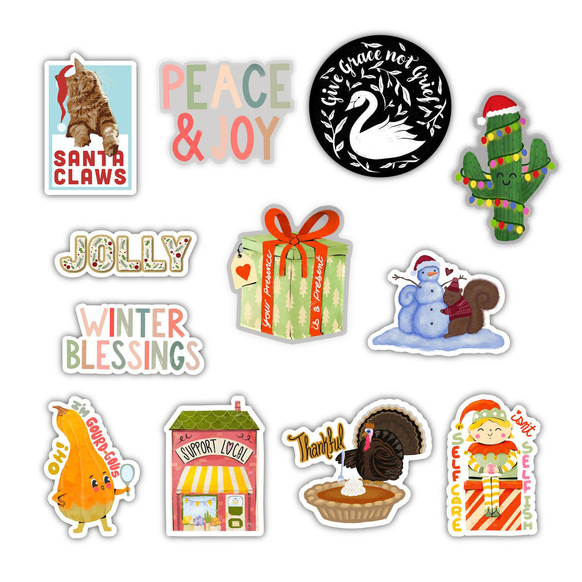 Holiday Stickers 12 Pack – Big Moods