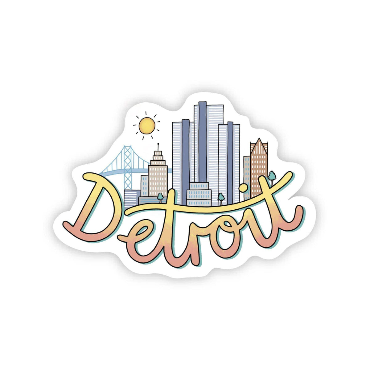 Detroit Skyline Sticker – Big Moods