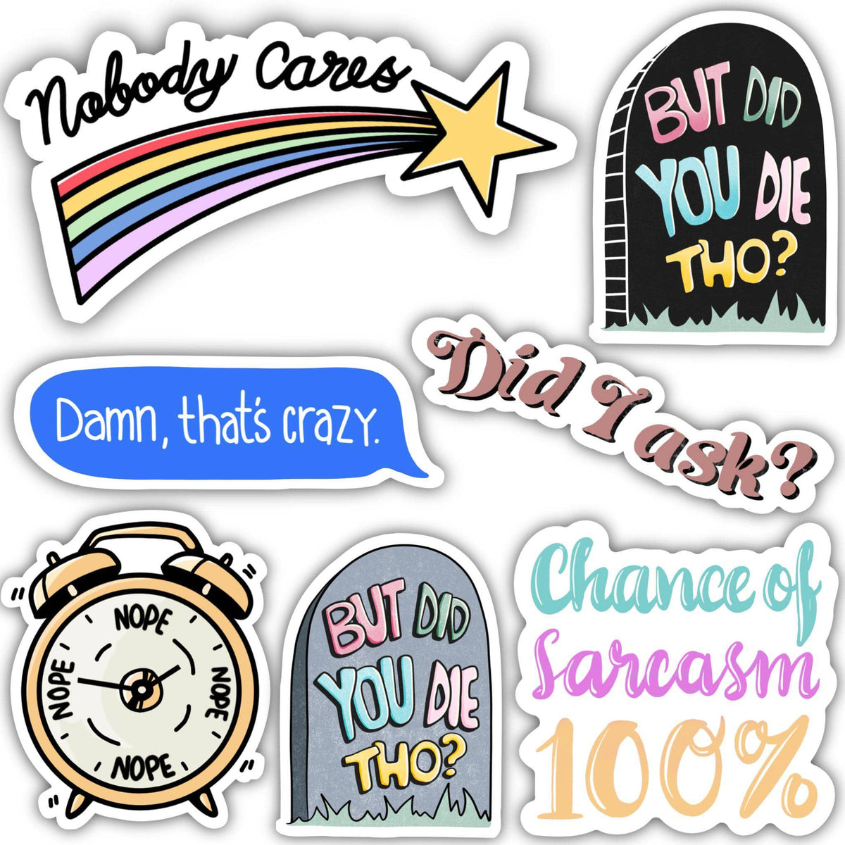 Sarcasm Sticker 7 Pack Color – Big Moods