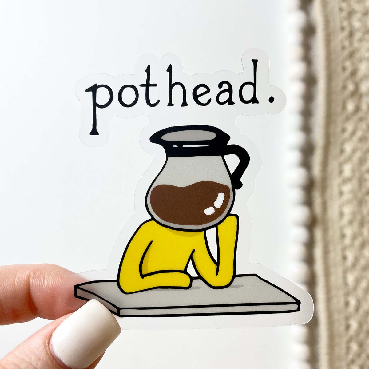 Pothead Coffee Clear Sticker – Big Moods