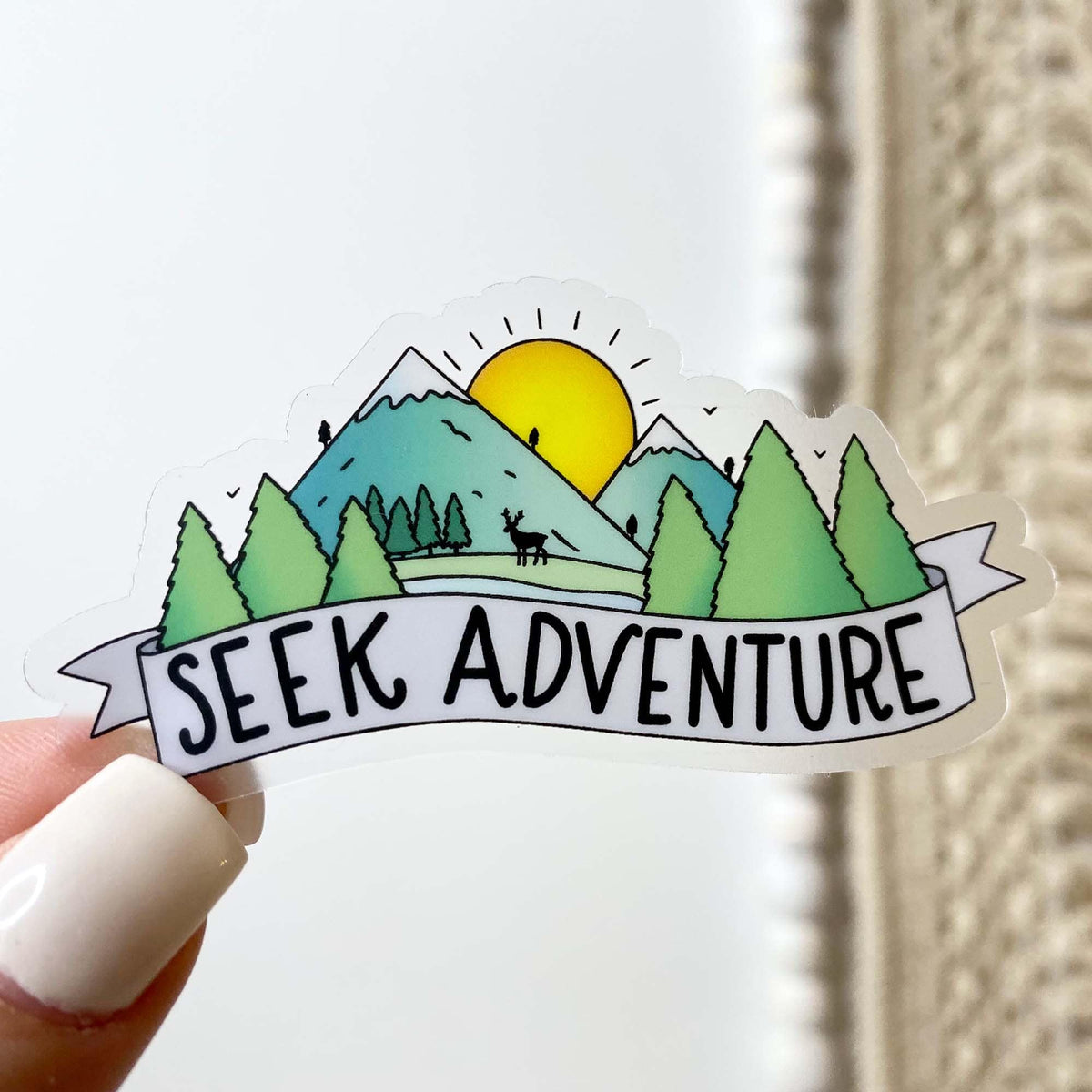 Seek Adventure Outdoors Clear Sticker – Big Moods