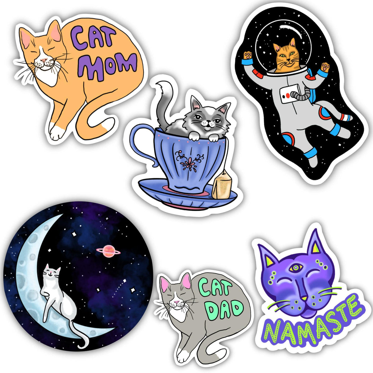 Cat Sticker 6 Pack – Big Moods