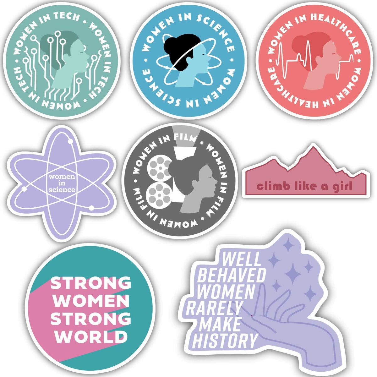 Strong Women Sticker 8 Pack – Big Moods