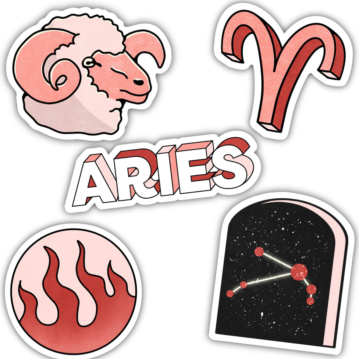 Aries Zodiac Sticker 5 Pack – Big Moods