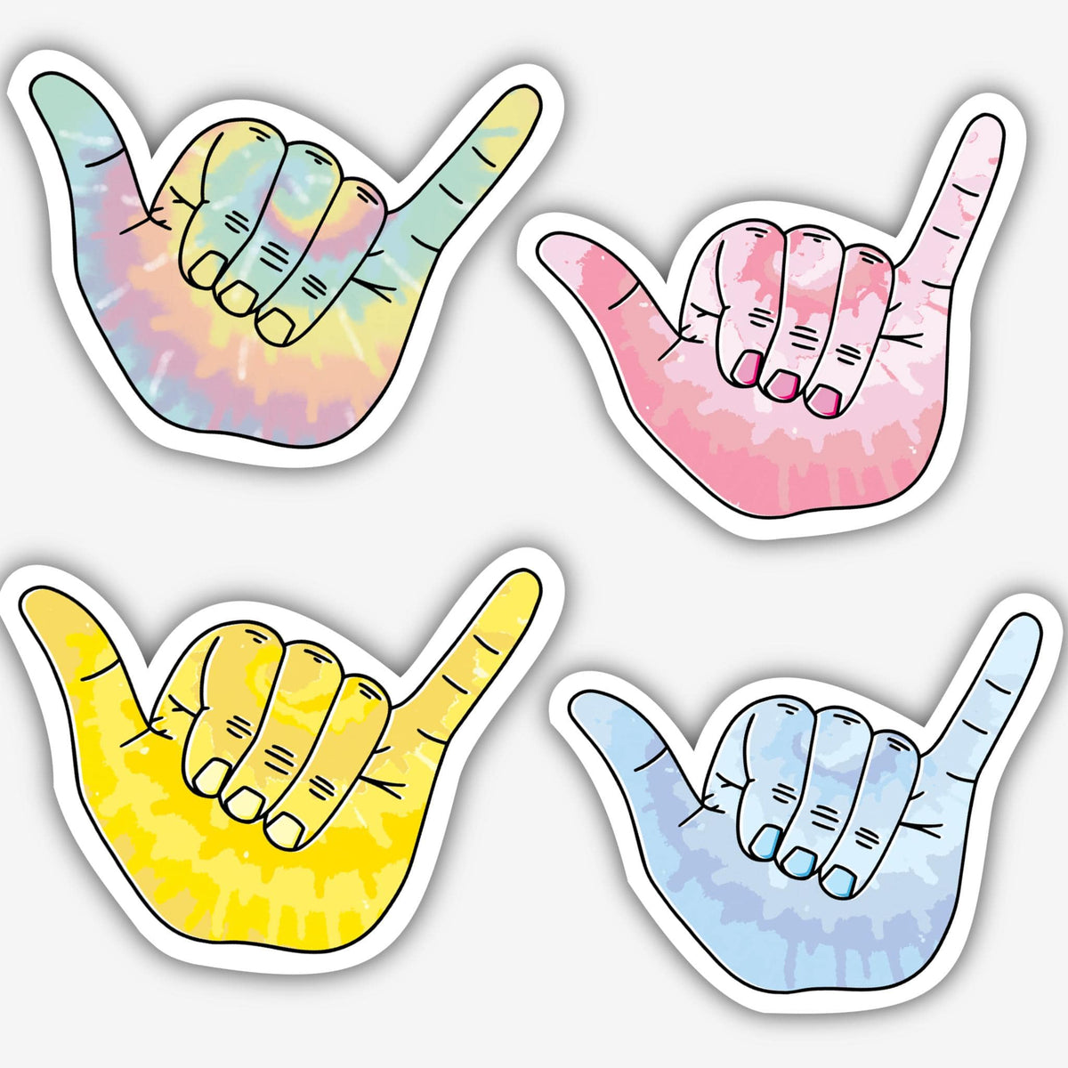 Hang Loose Sticker Pack - Tie Dye - Waterproof & Durable Vinyl – Big Moods