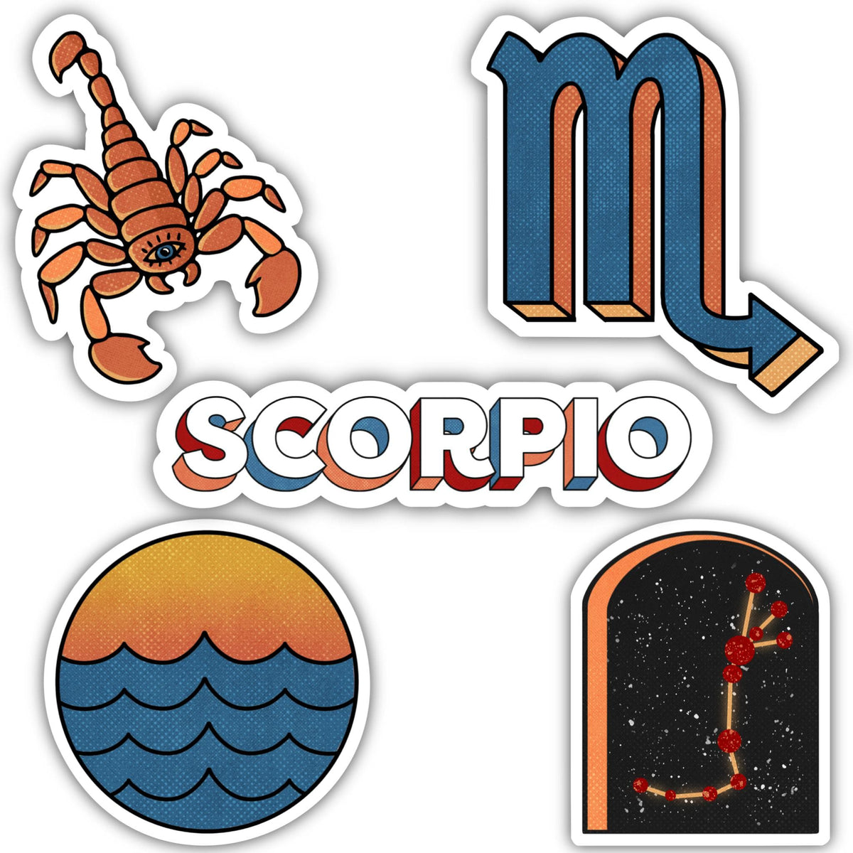 Scorpio Zodiac Sticker 5 Pack – Big Moods