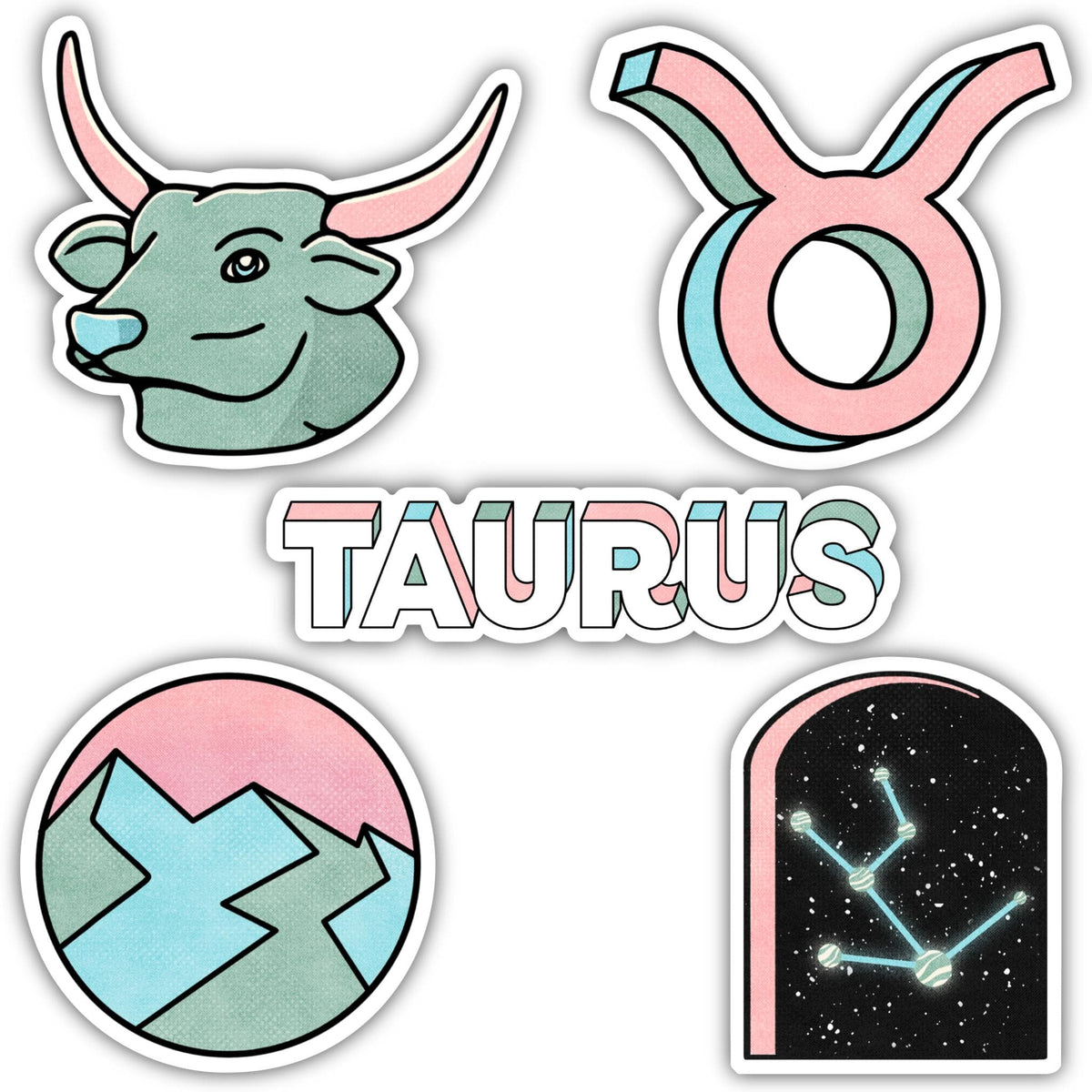 Taurus Zodiac Sticker 5 Pack – Big Moods