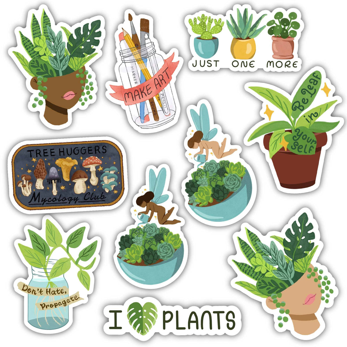 Plant Lovers Stickers 10 Pack – Big Moods