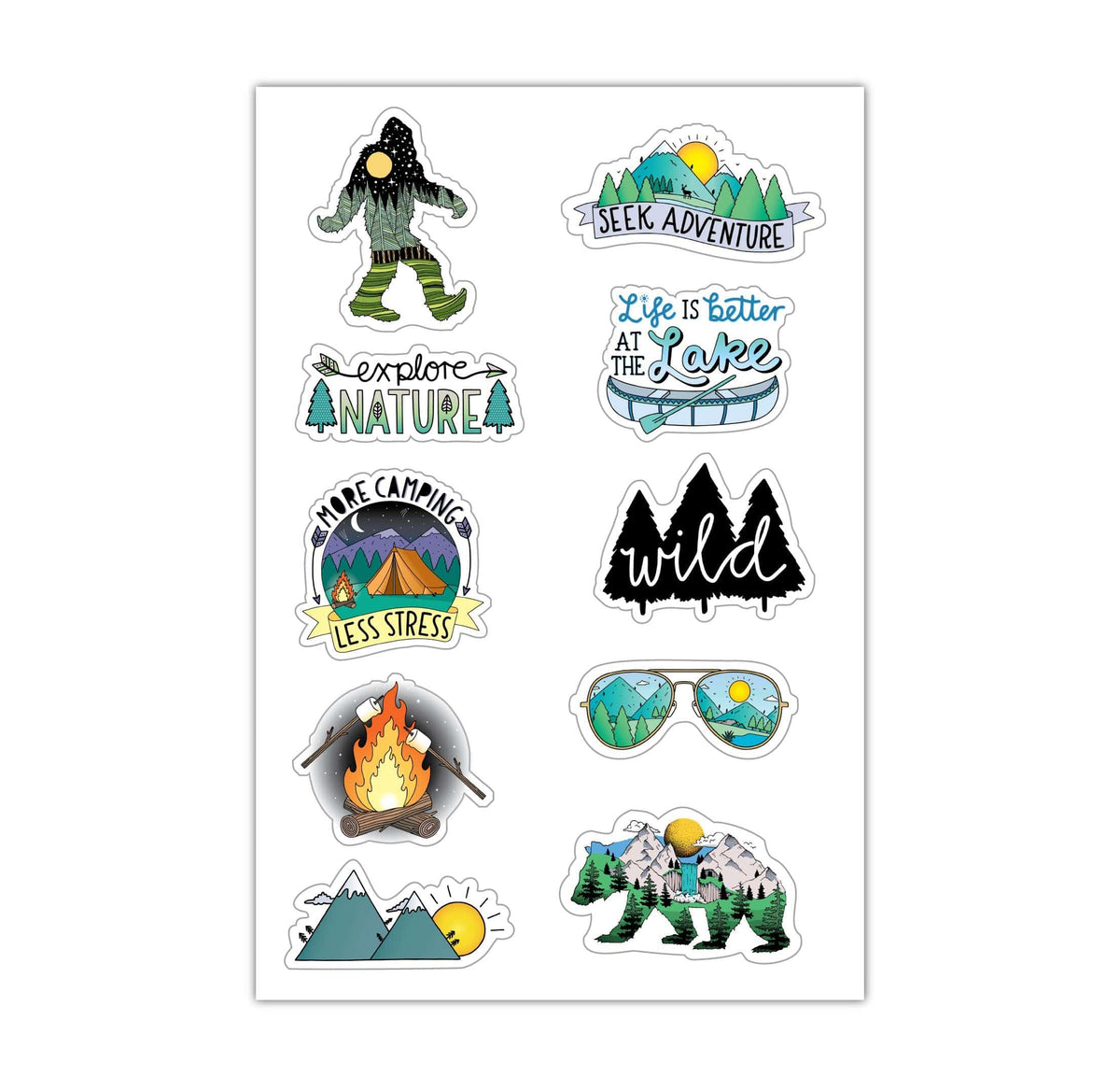 Sheet of Mini Stickers - Nature - 10 Designs – Big Moods
