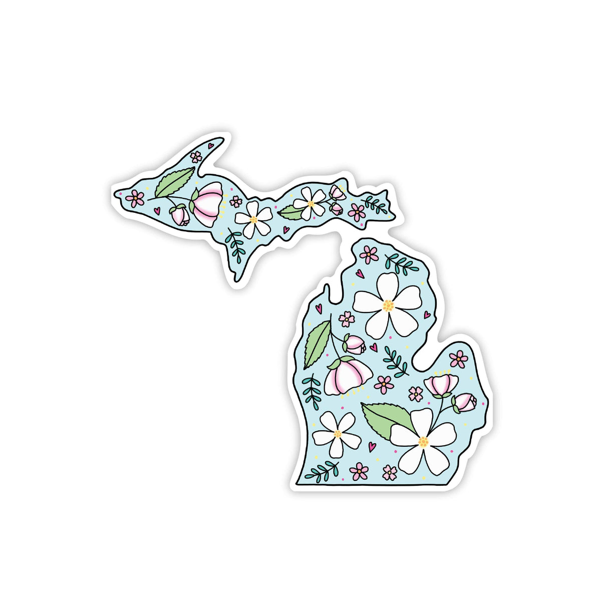 michigan floral sticker - apple blossom – Big Moods