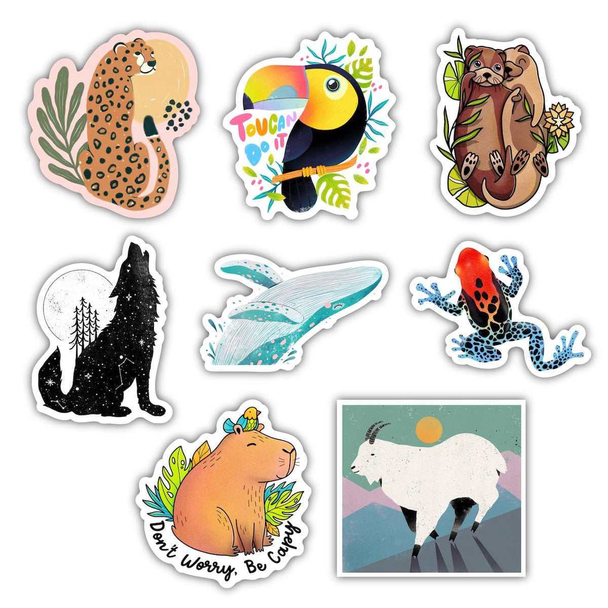 Rainforest Animal Stickers 8 Pack – Big Moods